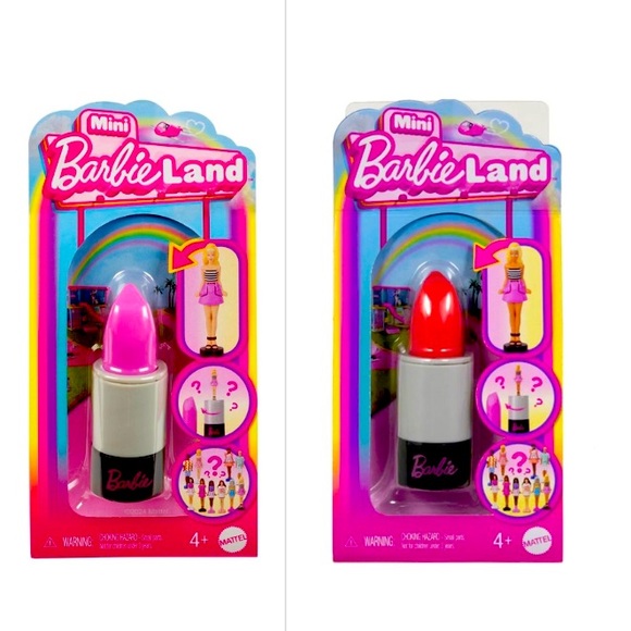 Mattel | Toys | Mini Barbie Land Lipstick Reveal Set Of 2 | Poshmark